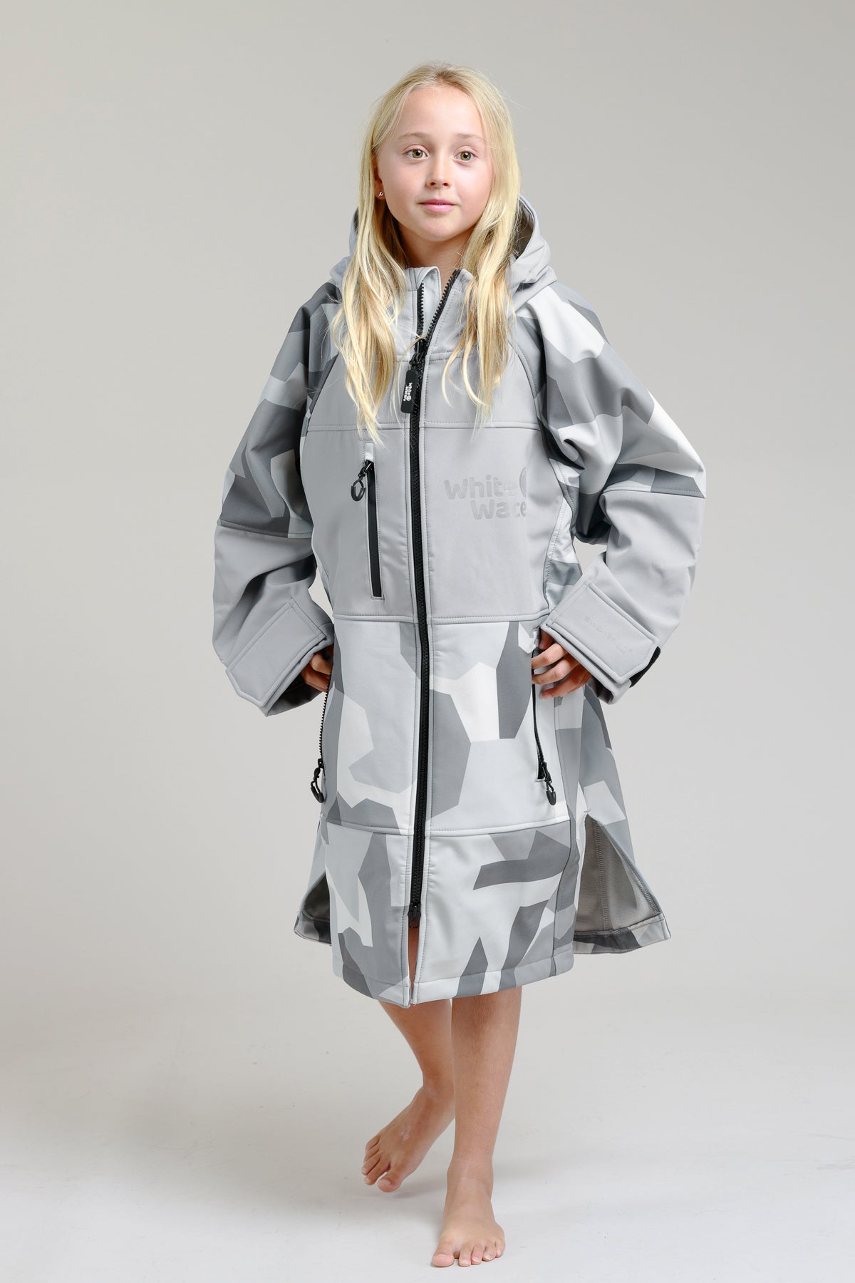 Kids Soft Shell Robe - Arctic Camo – White Water