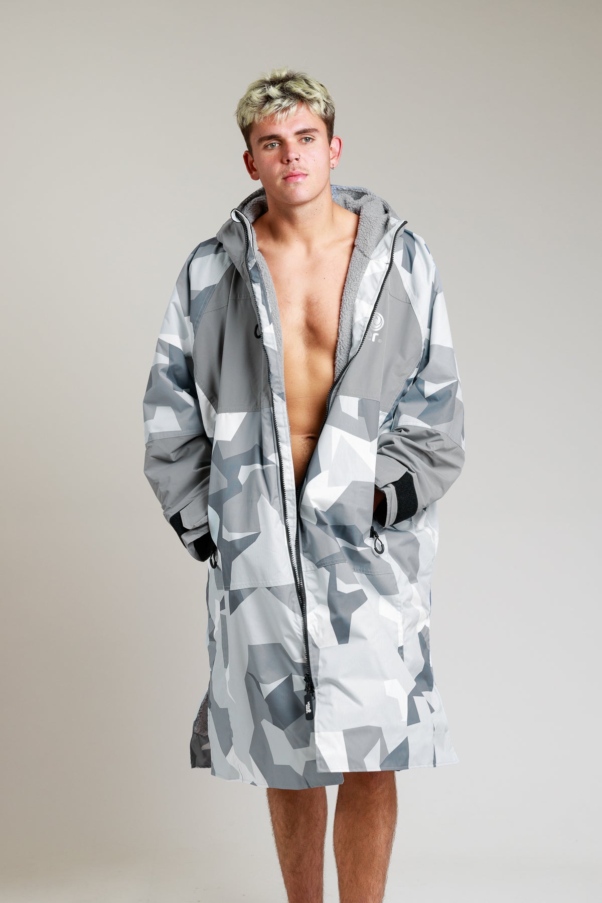Adults Hard Shell Robe - Arctic Camo – White Water