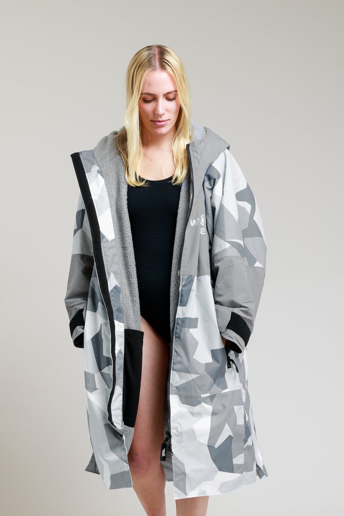 Adults Hard Shell Robe - Arctic Camo – White Water