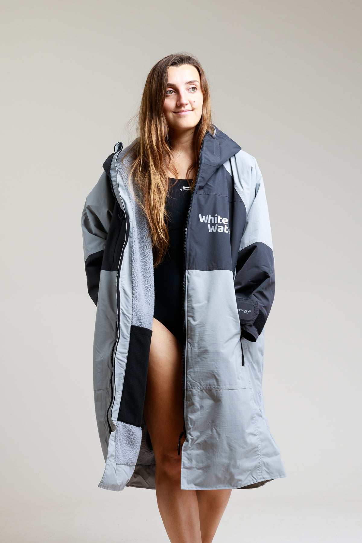 Adults Hard Shell Robe - Steel Grey – White Water
