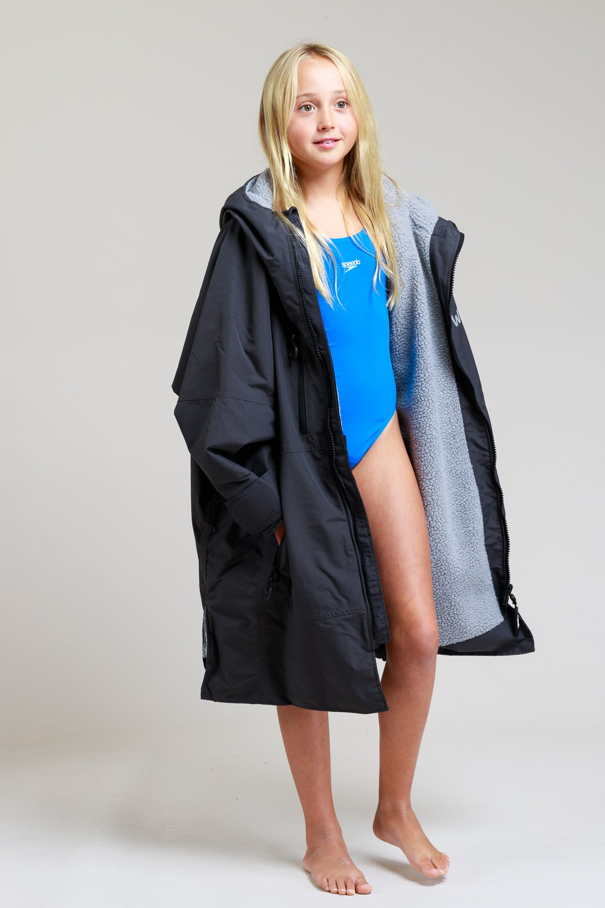 Kids Hard Shell Robe - Black – White Water