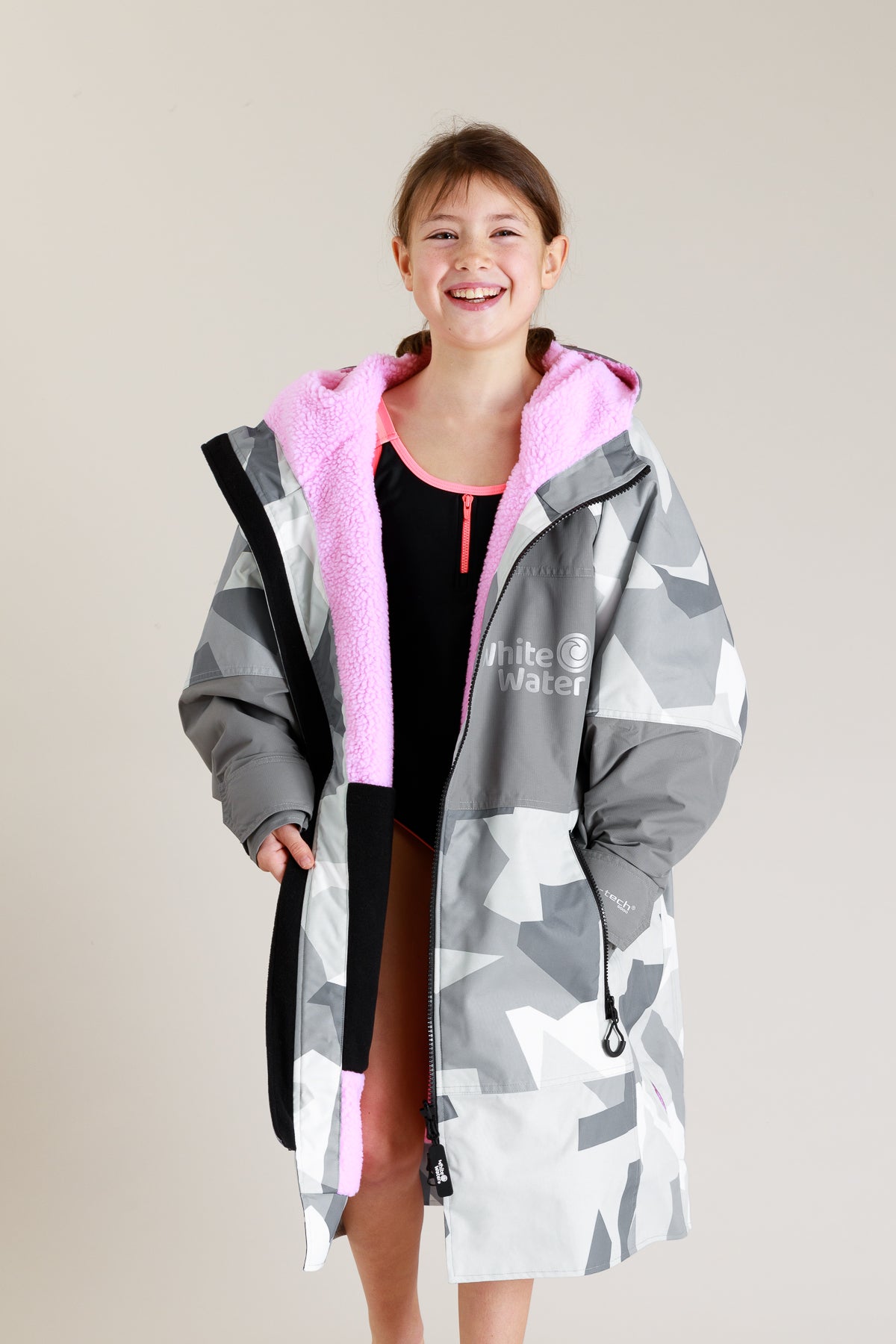 Kids Hard Shell Robe - Arctic Camo/Pink – White Water
