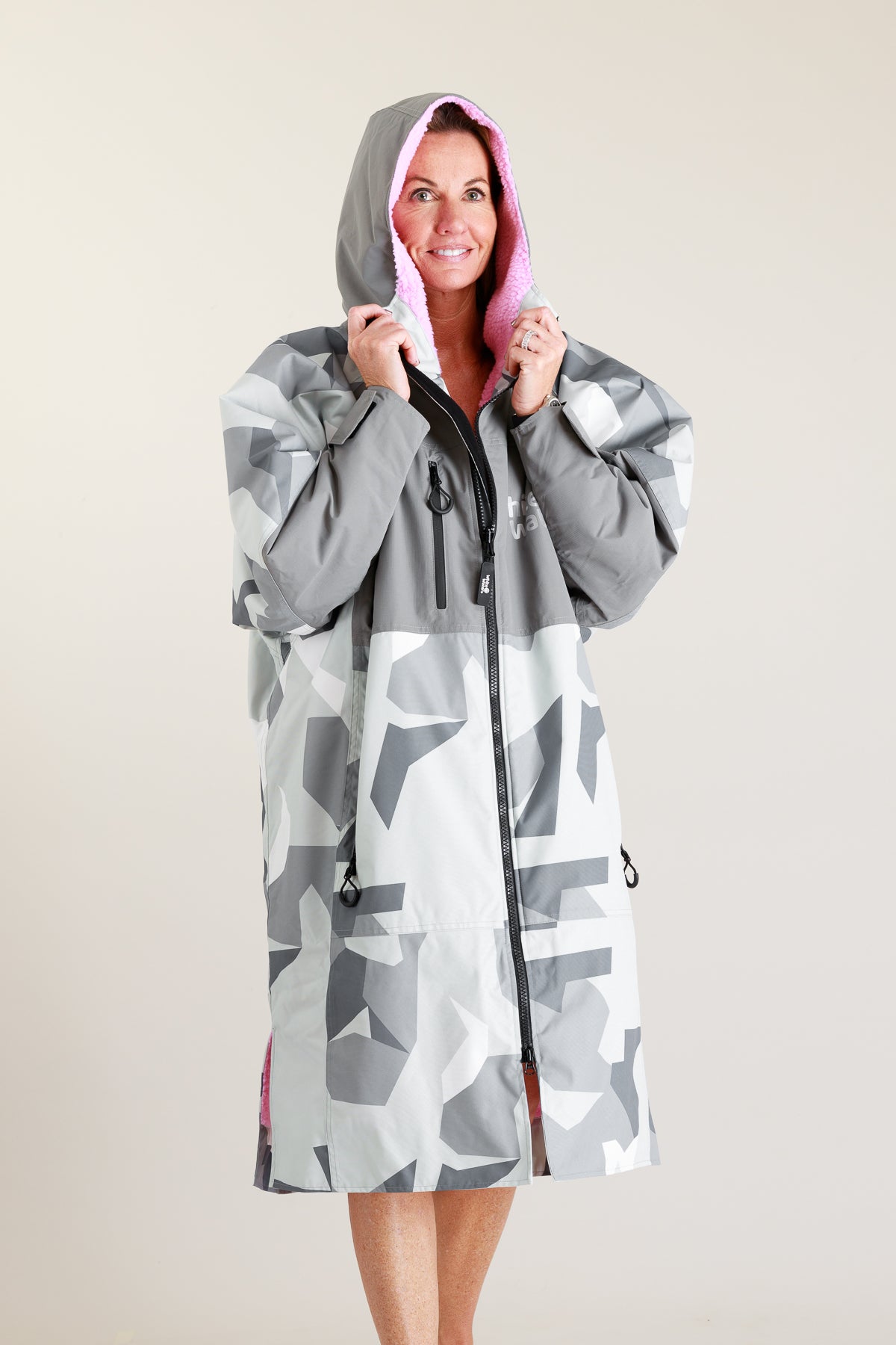 Adults Hard Shell Robe - Arctic Camo/Pink – White Water