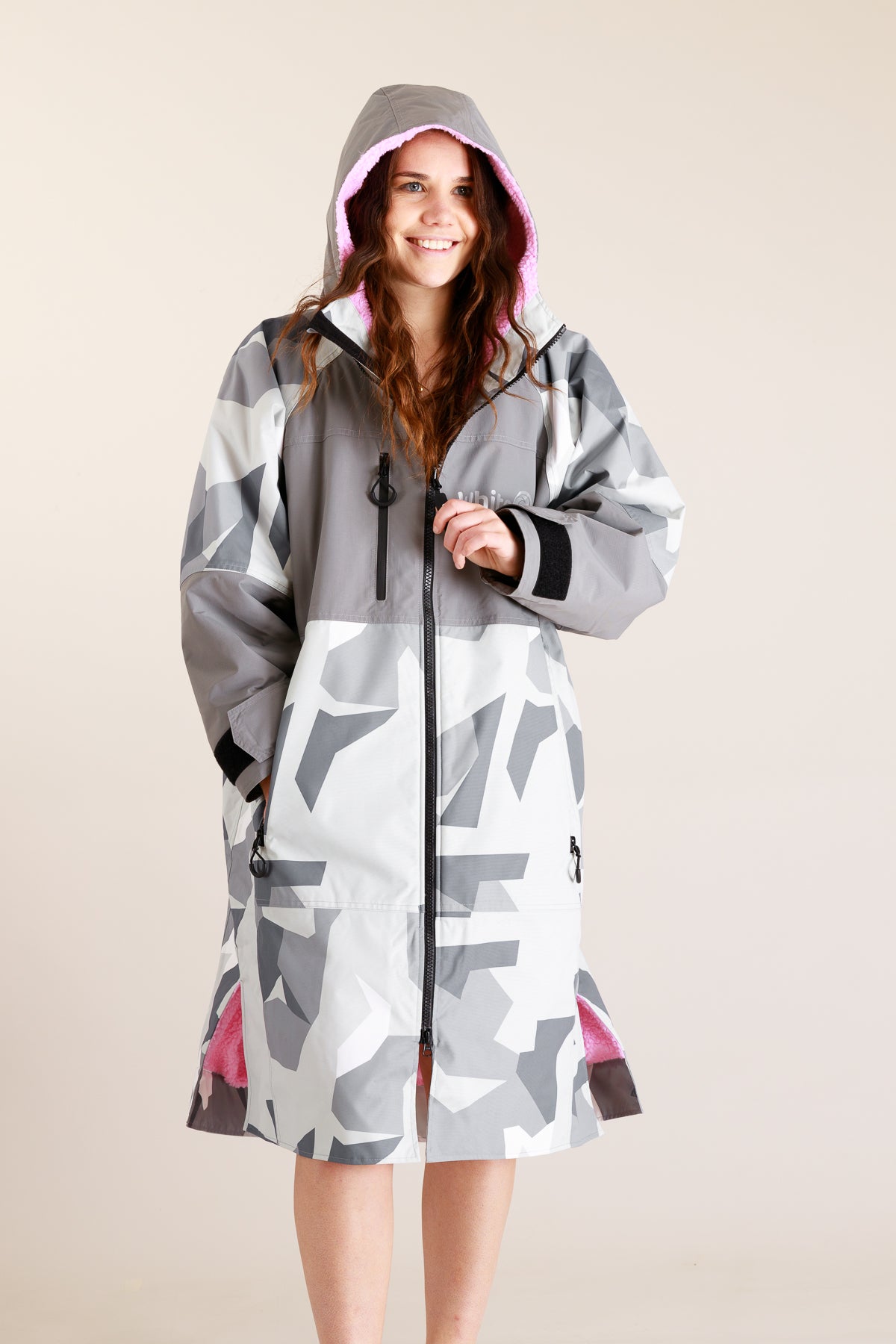 Adults Hard Shell Robe - Arctic Camo/Pink – White Water